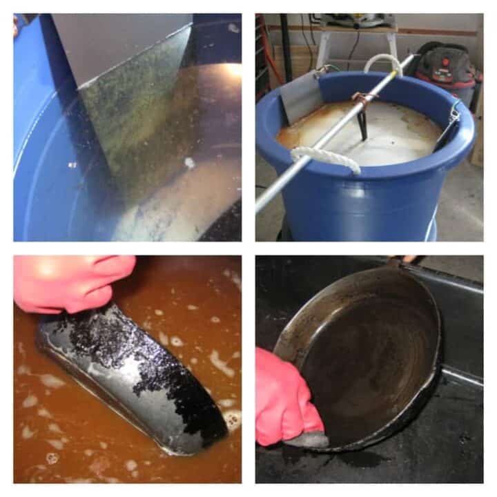 Restoring Cast Iron Using Electrolysis and Flax Oil - Pinch and Swirl