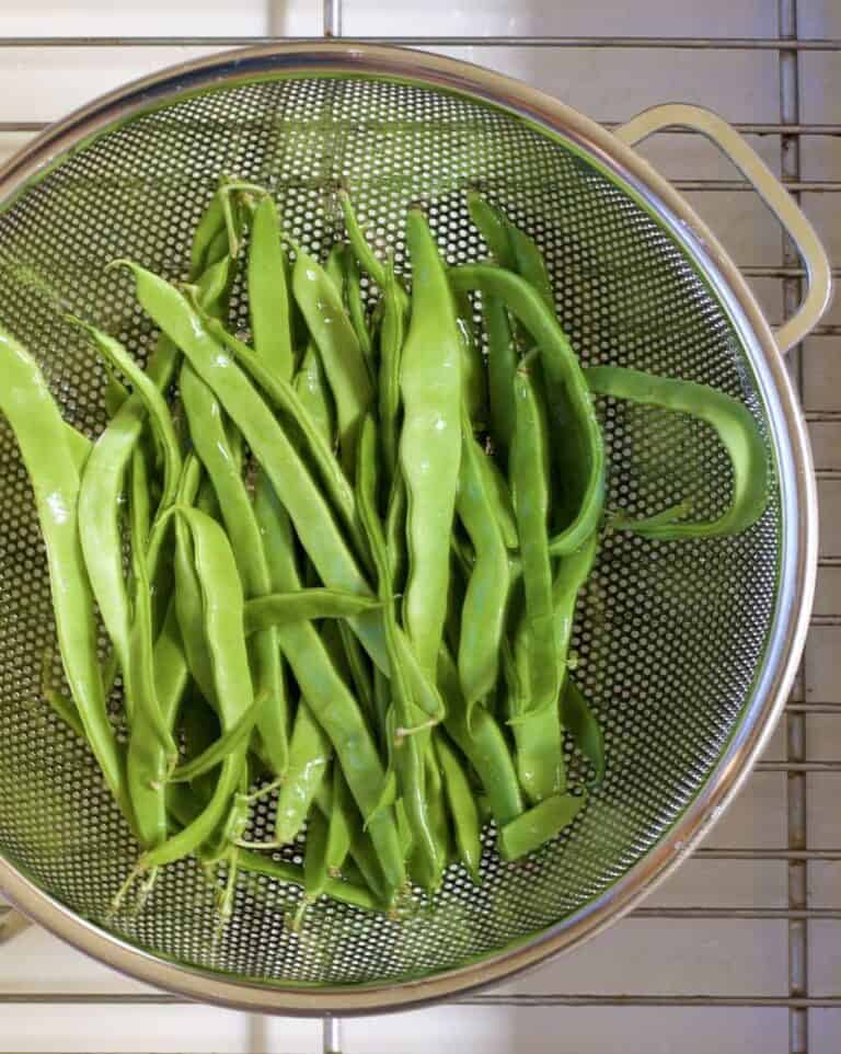 Romano Beans with Shallots and Bacon - Pinch and Swirl