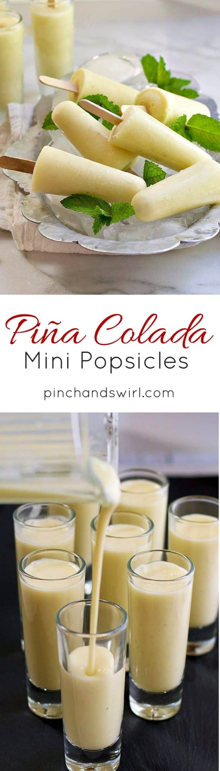 Piña Colada Mini Popsicles - Pinch and Swirl