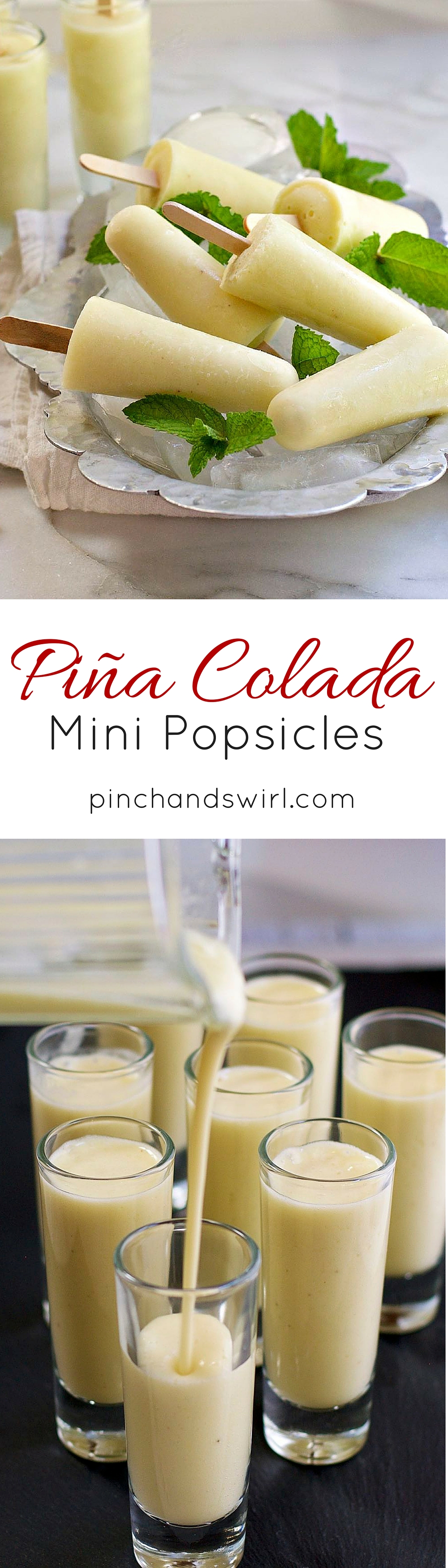 Piña Colada Mini Popsicles - Pinch and Swirl