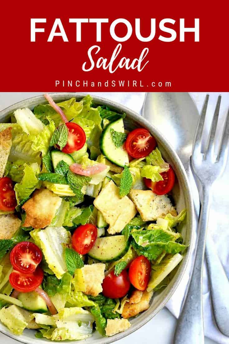 Easy Fattoush Salad Recipe - Pinch and Swirl