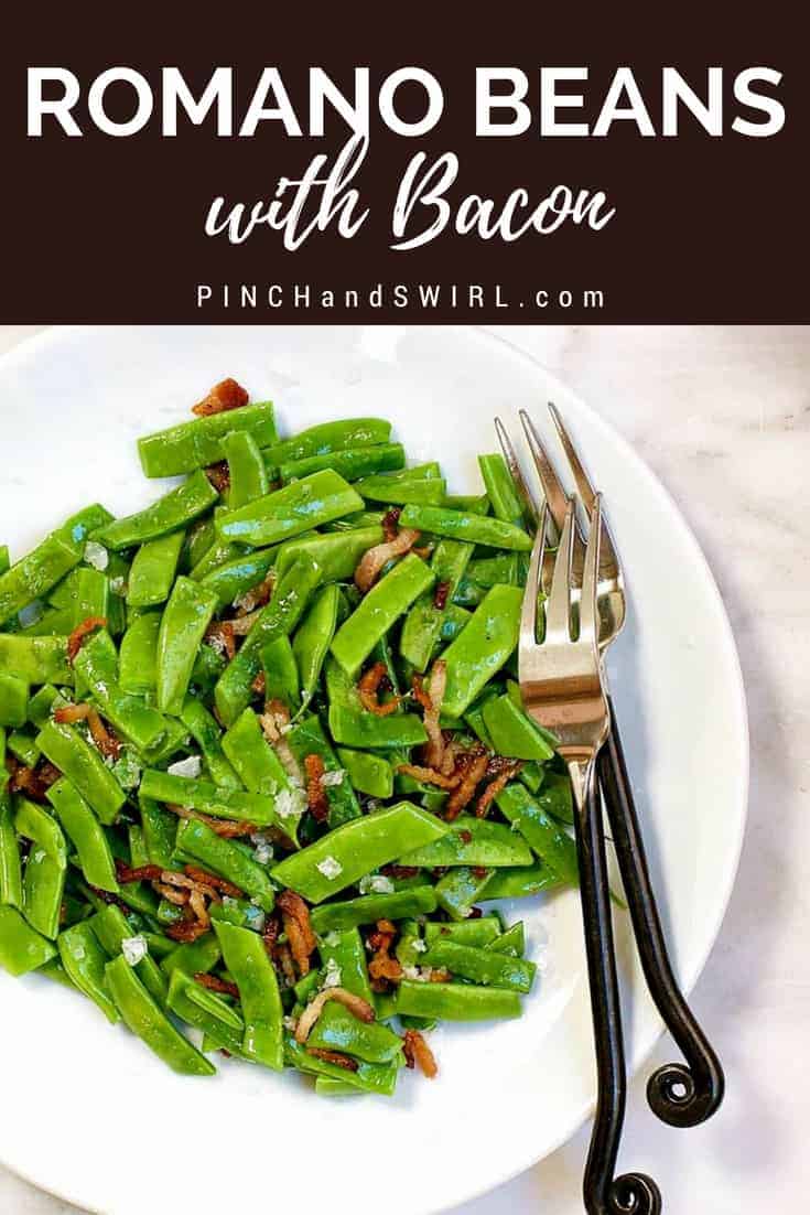 Romano Beans with Shallots and Bacon - Pinch and Swirl