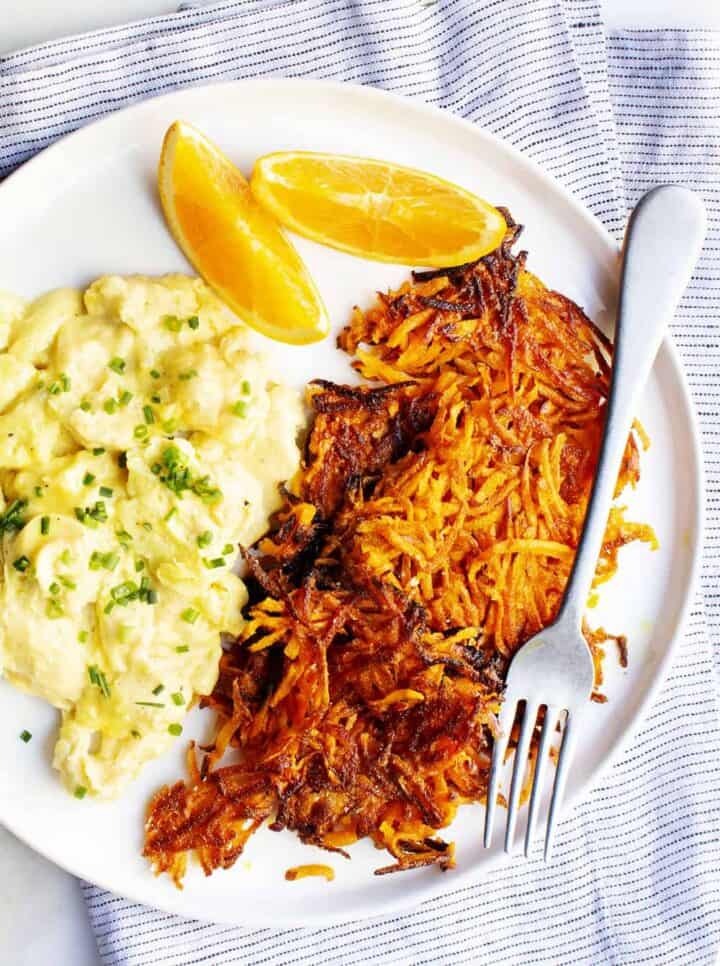 Easy Sweet Potato Hash Browns - Pinch and Swirl