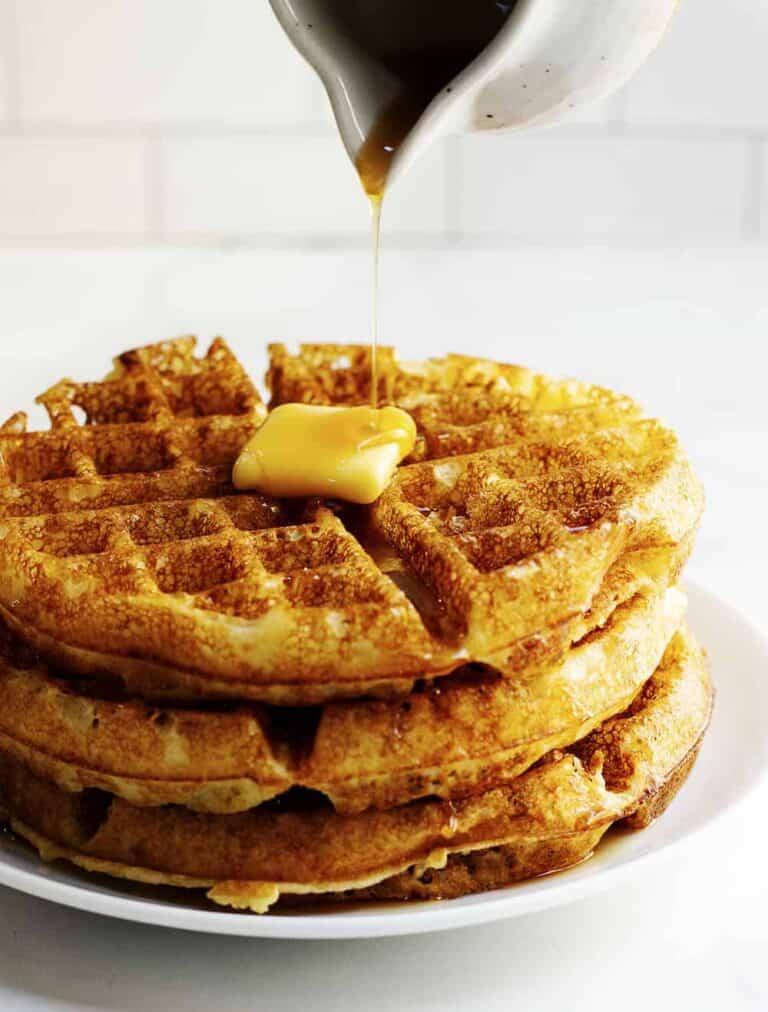 Classic Belgian Waffle Recipe (Make Ahead!) - Pinch and Swirl
