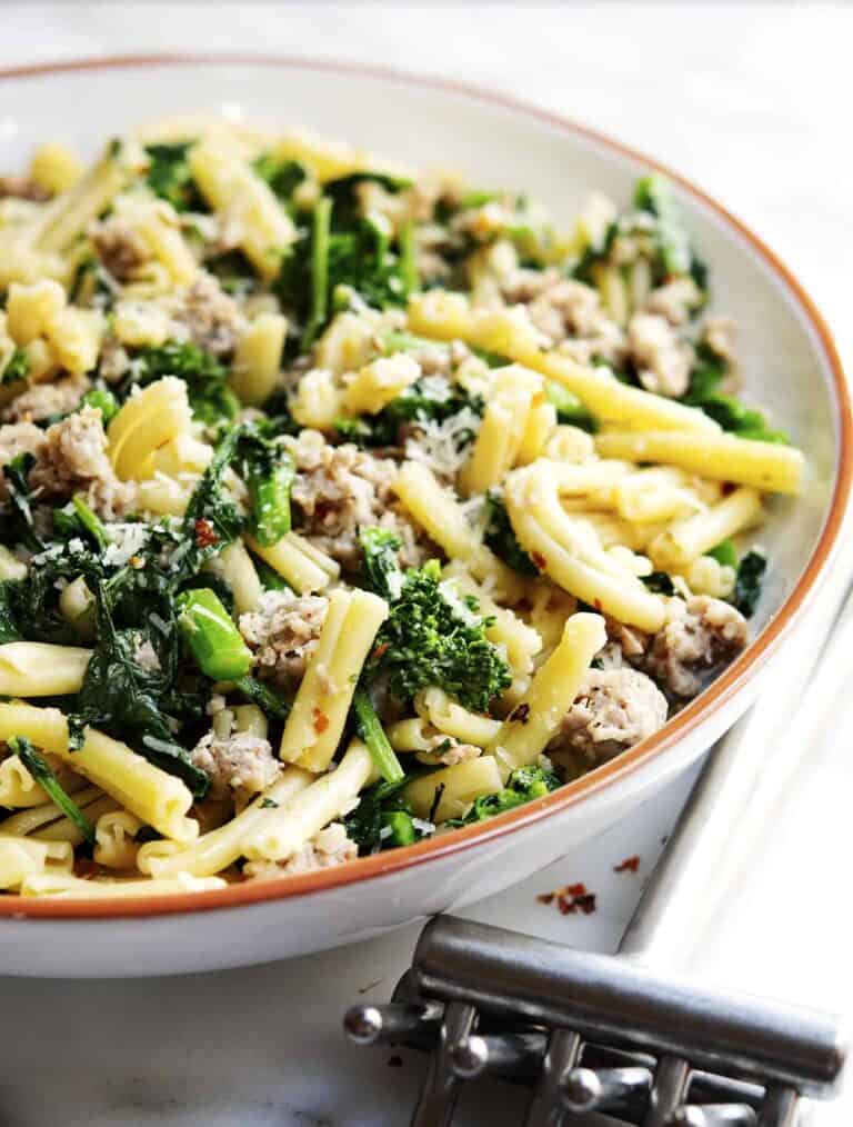 Broccoli Rabe and Sausage Pasta - Pinch and Swirl