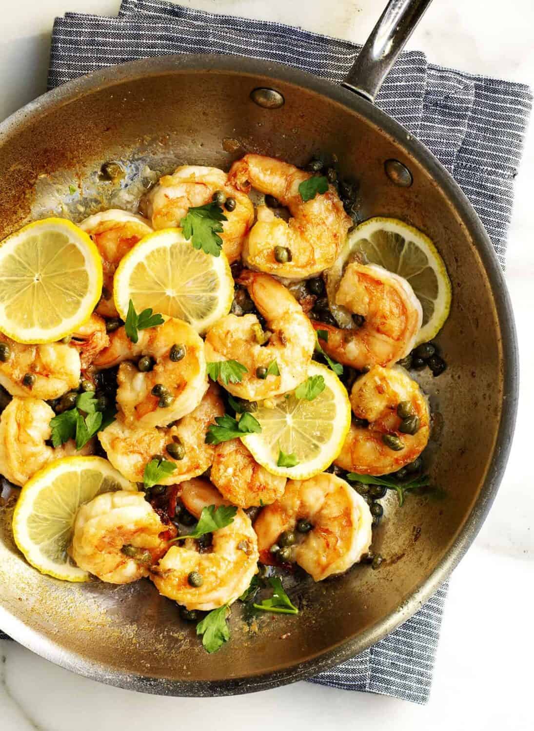 Quick and Easy Shrimp Piccata - Pinch and Swirl