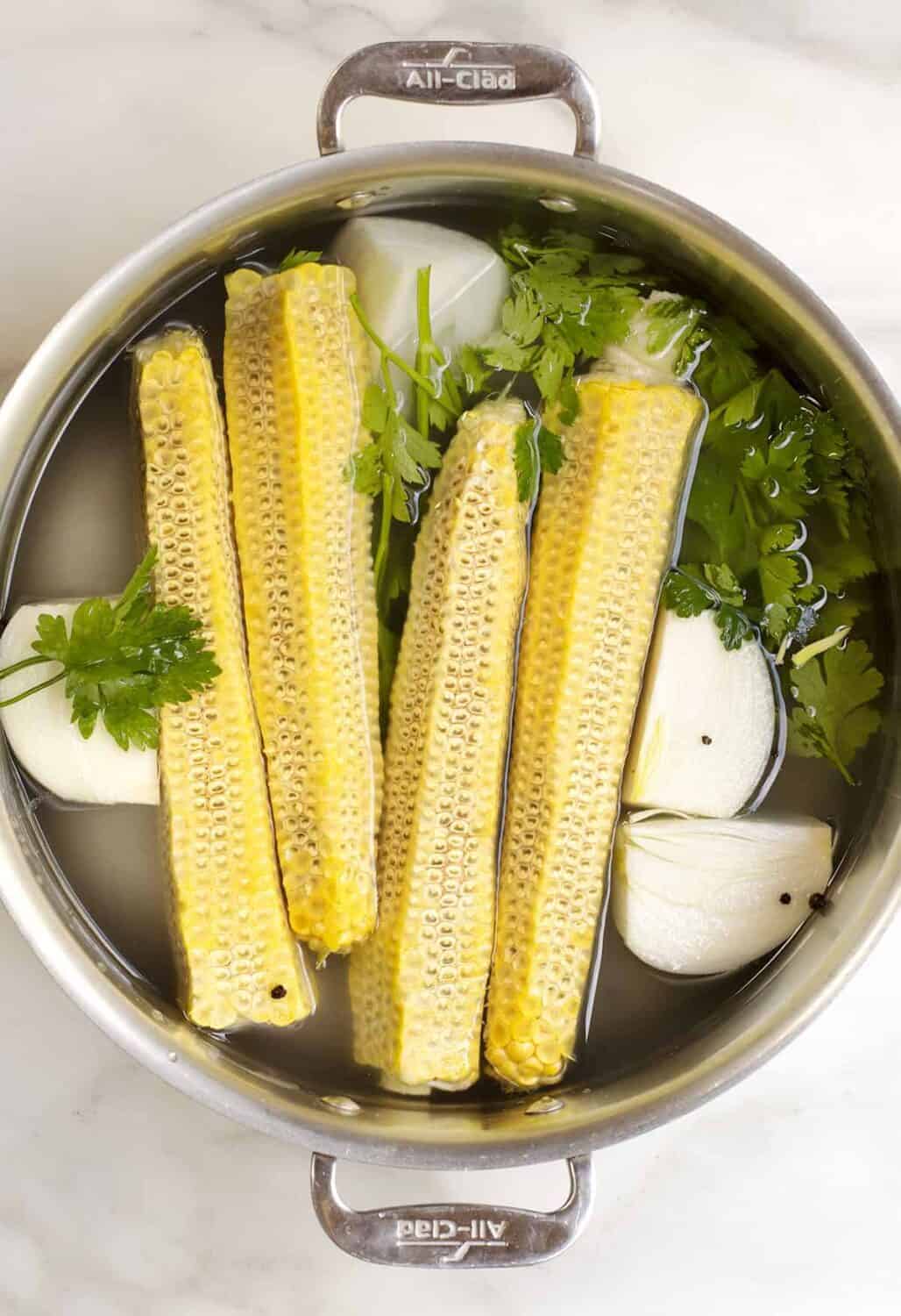 Easy Corn Stock Recipe (Corn Broth) - Pinch and Swirl