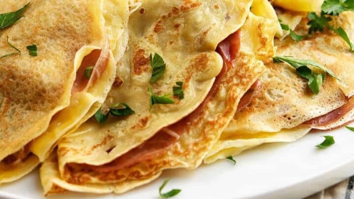 Easy Savory Crepes (Make ahead option!) - Pinch and Swirl