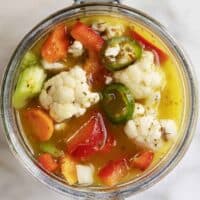 Easy Giardiniera Recipe (No cooking required!) - Pinch and Swirl