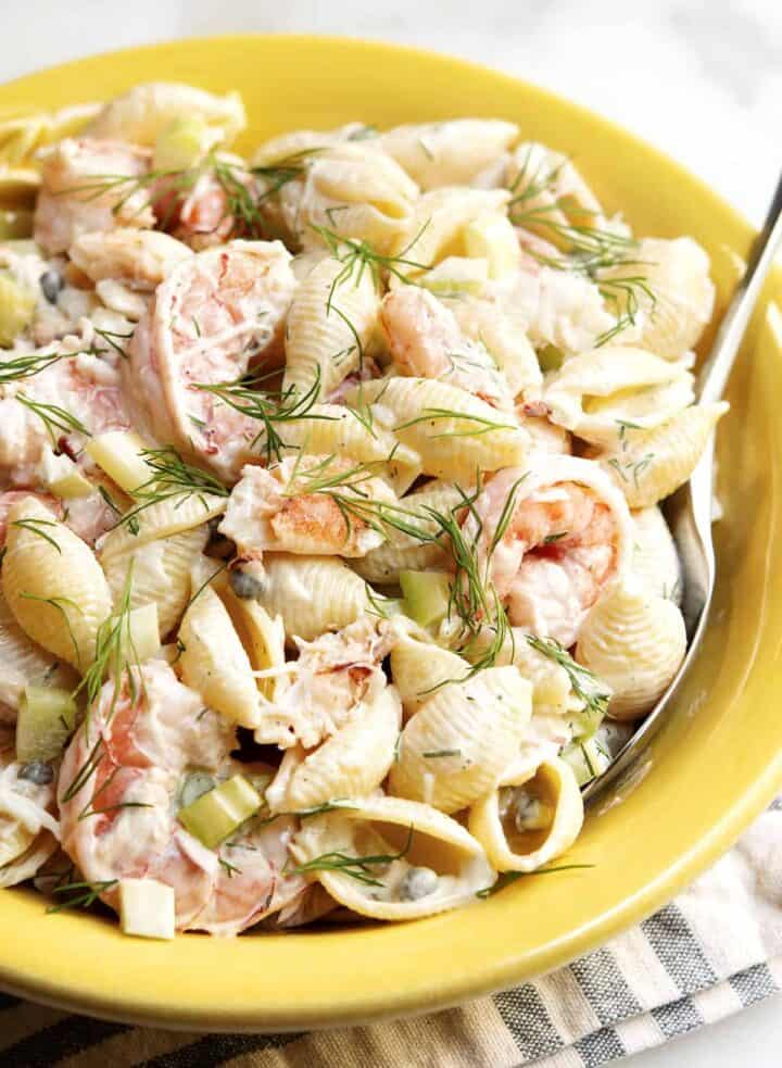 Easy Seafood Pasta Salad - Pinch and Swirl
