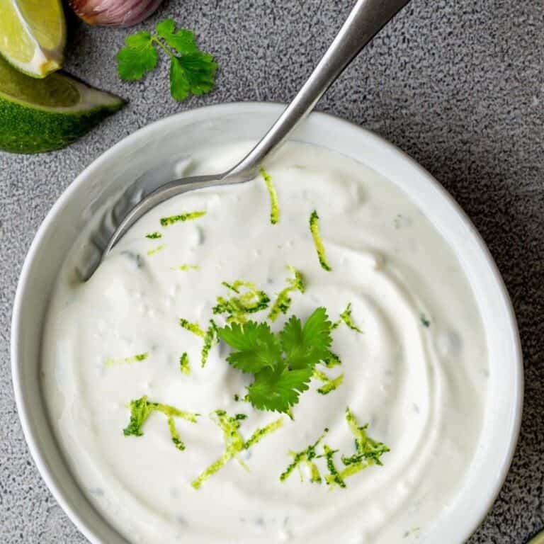 Lime Crema (5 minute recipe!) - Pinch and Swirl