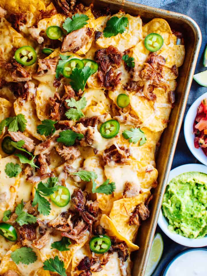 Easy Pulled Pork Nachos (Ultra-crispy!) - Pinch and Swirl