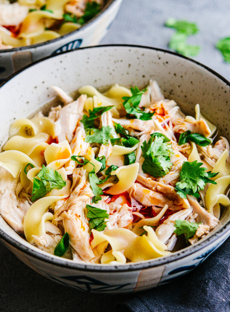 Spicy Chicken Noodle Soup - Pinch and Swirl