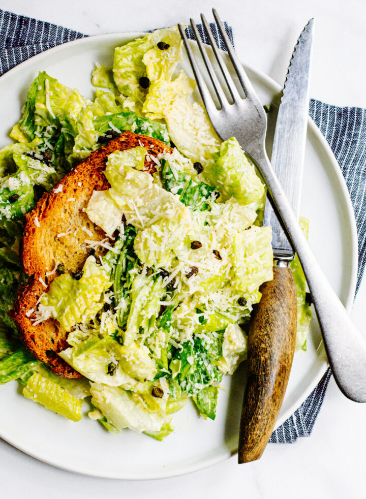 Caesar Salad with the BEST Caesar Salad Dressing! - Pinch and Swirl