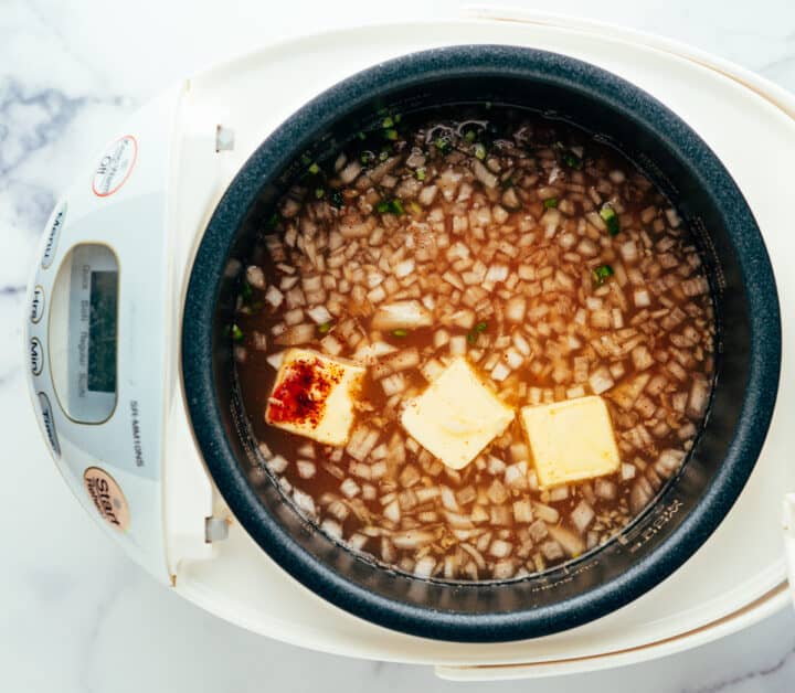 Rice Cooker Mexican Rice (Set it and forget it!) - Pinch and Swirl