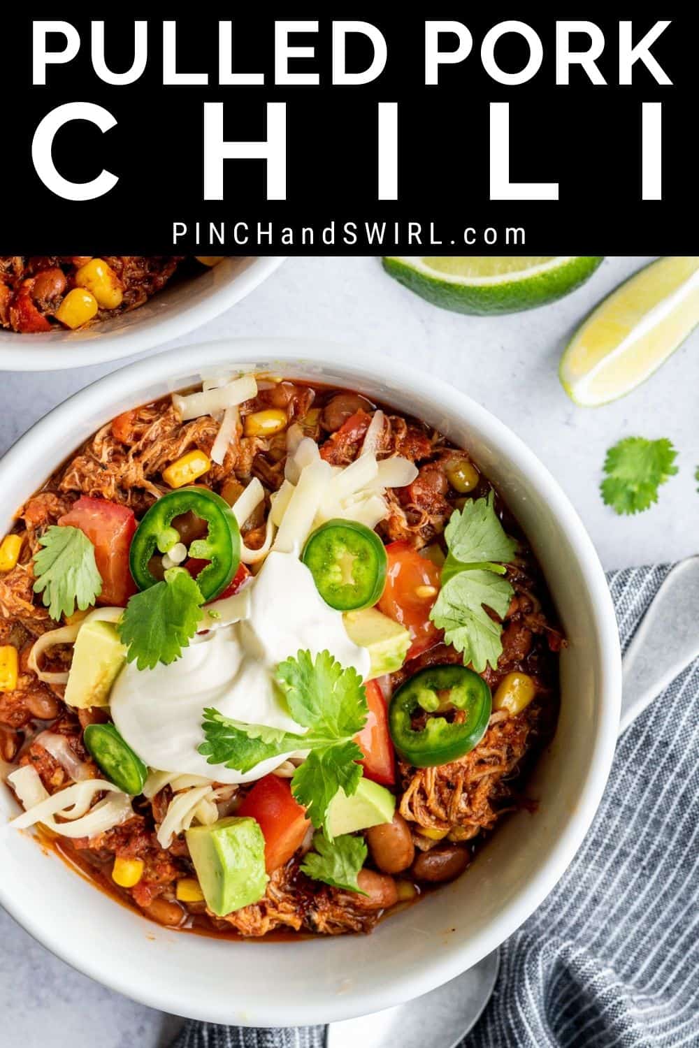 Pulled Pork Chili (Quick and easy!) - Pinch and Swirl