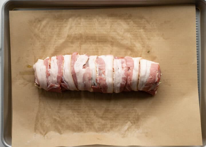 Bacon Wrapped Pork Tenderloin - Pinch and Swirl