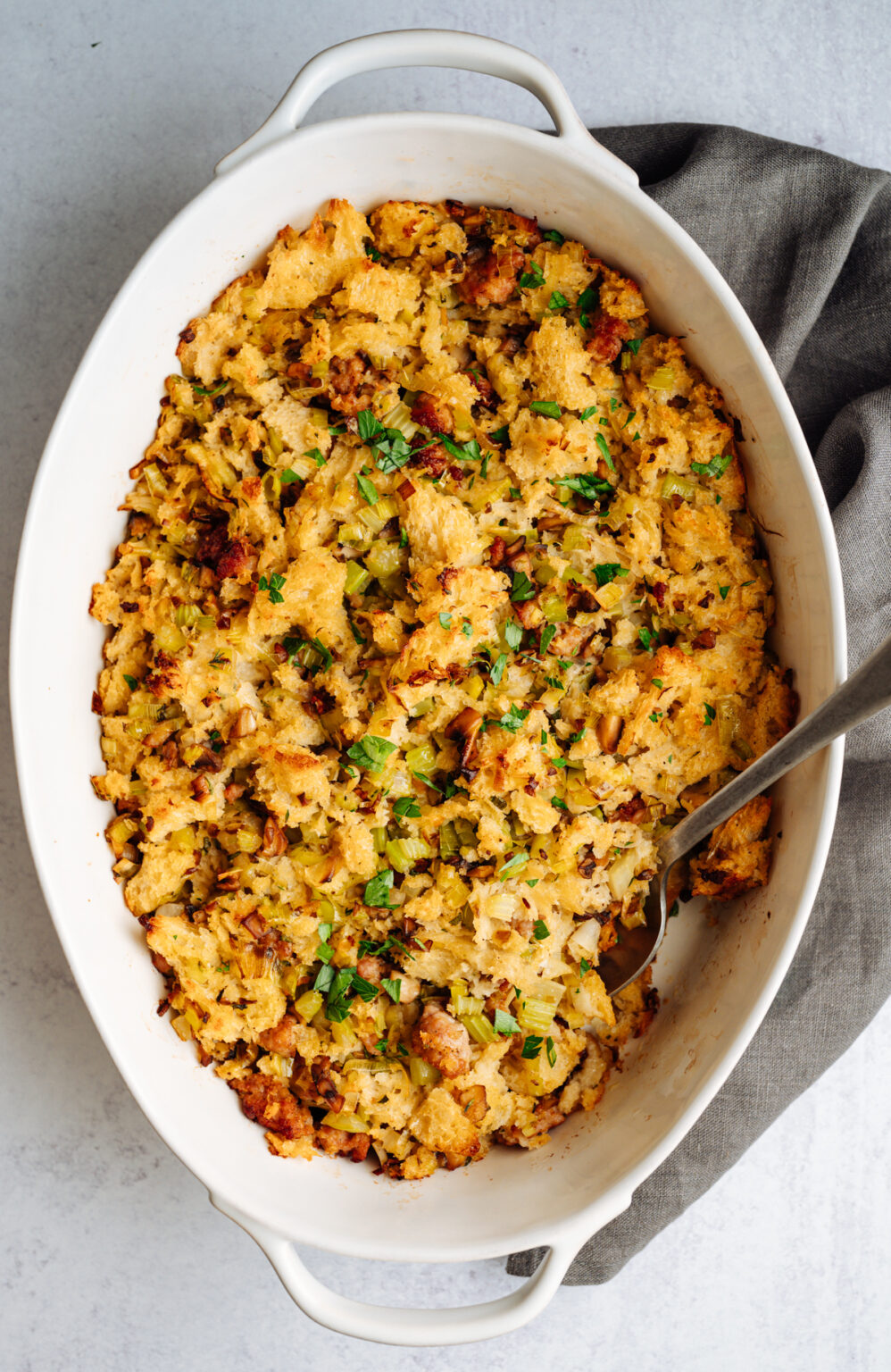 Sourdough Stuffing Recipe (Crisp Edges, Never Soggy) - Pinch and Swirl