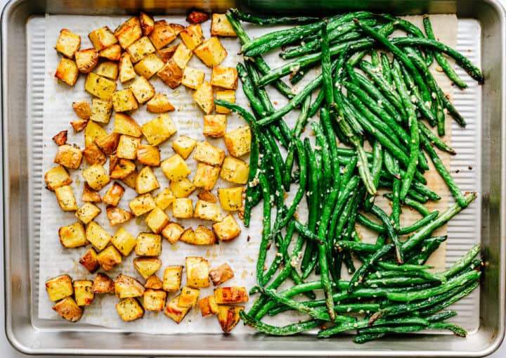 Roasted Green Beans and Potatoes - Pinch and Swirl