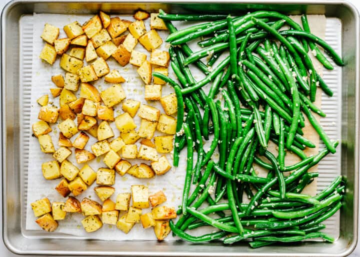 Roasted Green Beans and Potatoes - Pinch and Swirl