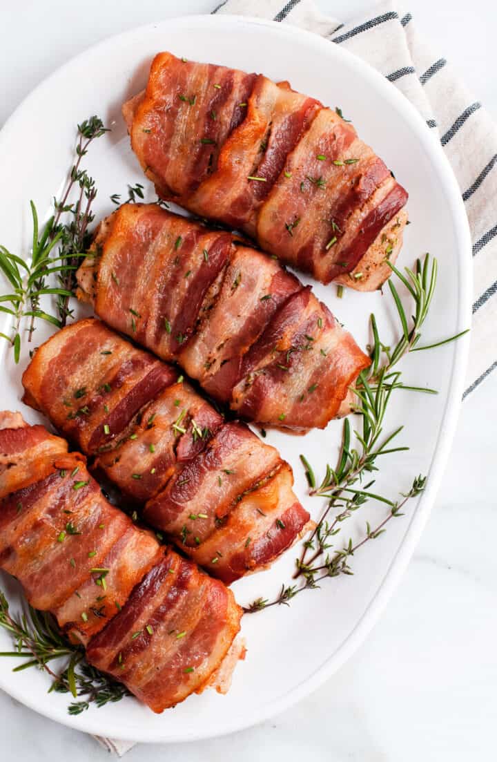 Bacon Wrapped Pork Chops (Quick Dry Brine) - Pinch and Swirl