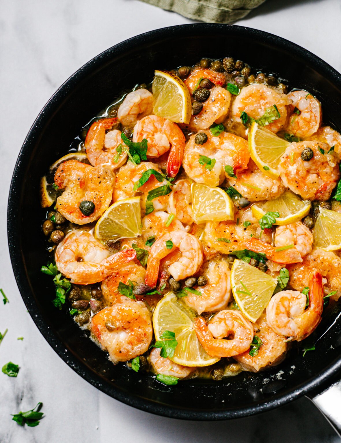 Quick and Easy Shrimp Piccata - Pinch and Swirl