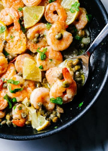 Quick and Easy Shrimp Piccata - Pinch and Swirl