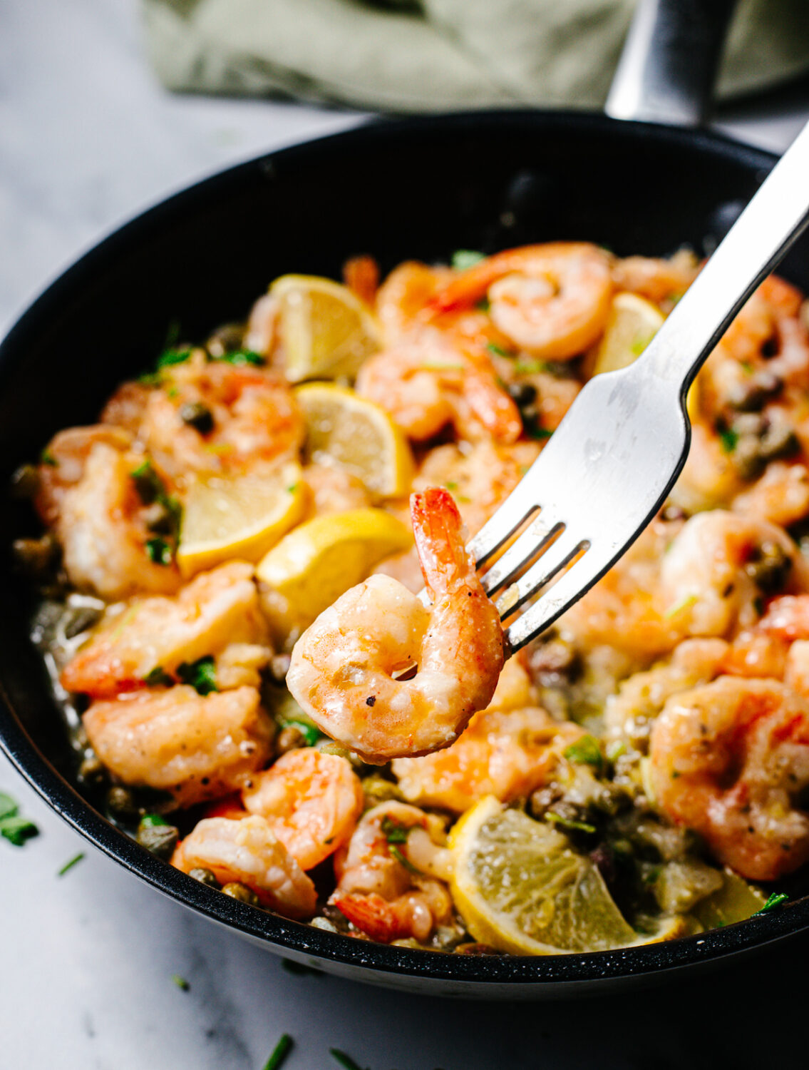 Quick and Easy Shrimp Piccata - Pinch and Swirl