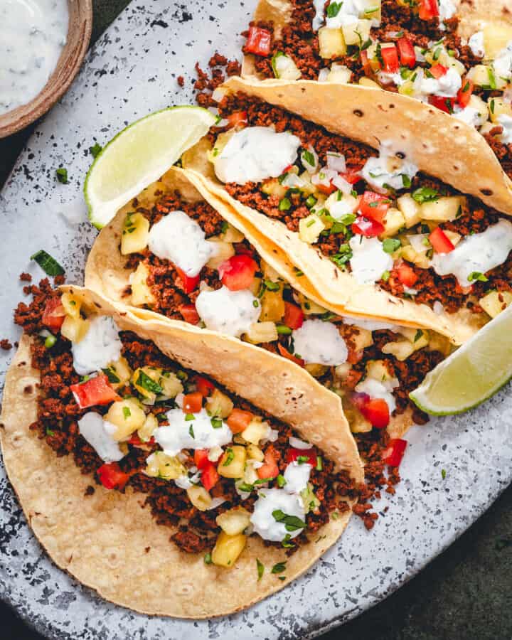 Easy Chorizo Tacos with Pineapple Salsa - Pinch and Swirl