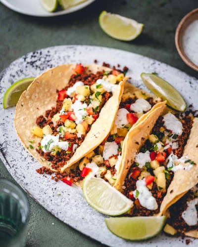 Easy Chorizo Tacos with Pineapple Salsa - Pinch and Swirl