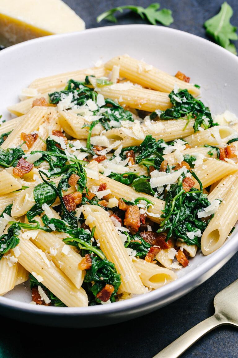 Pancetta Pasta (20 minute recipe!) - Pinch and Swirl