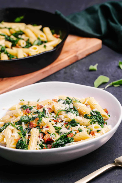 Pancetta Pasta (20 minute recipe!) - Pinch and Swirl