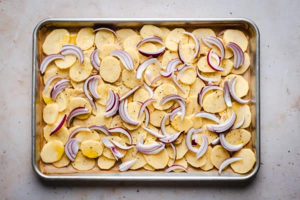 Roasted Potatoes and Onions - Pinch and Swirl