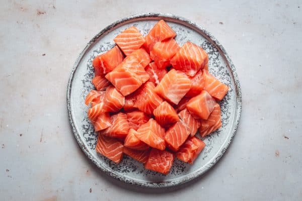 Salmon Bites with Garlic Butter - Pinch and Swirl