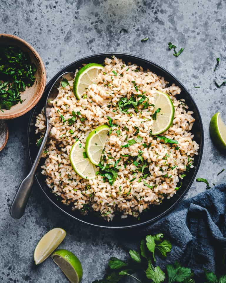 Cilantro Lime Brown Rice - Pinch and Swirl