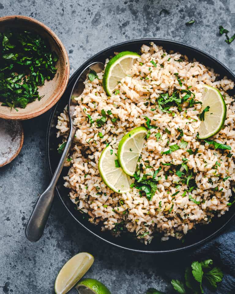 Cilantro Lime Brown Rice - Pinch and Swirl