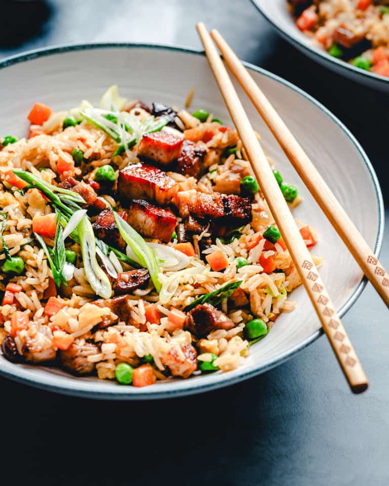 Pork Belly Fried Rice - Pinch and Swirl