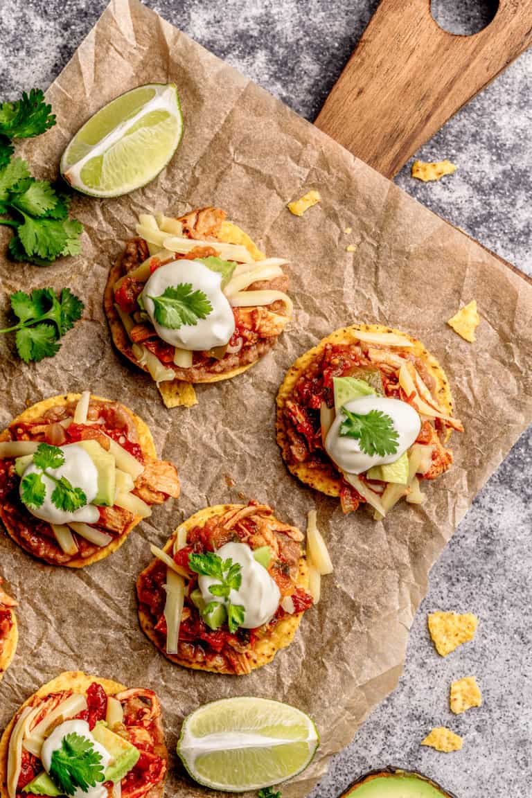 Mini Chicken Tostadas - Pinch and Swirl
