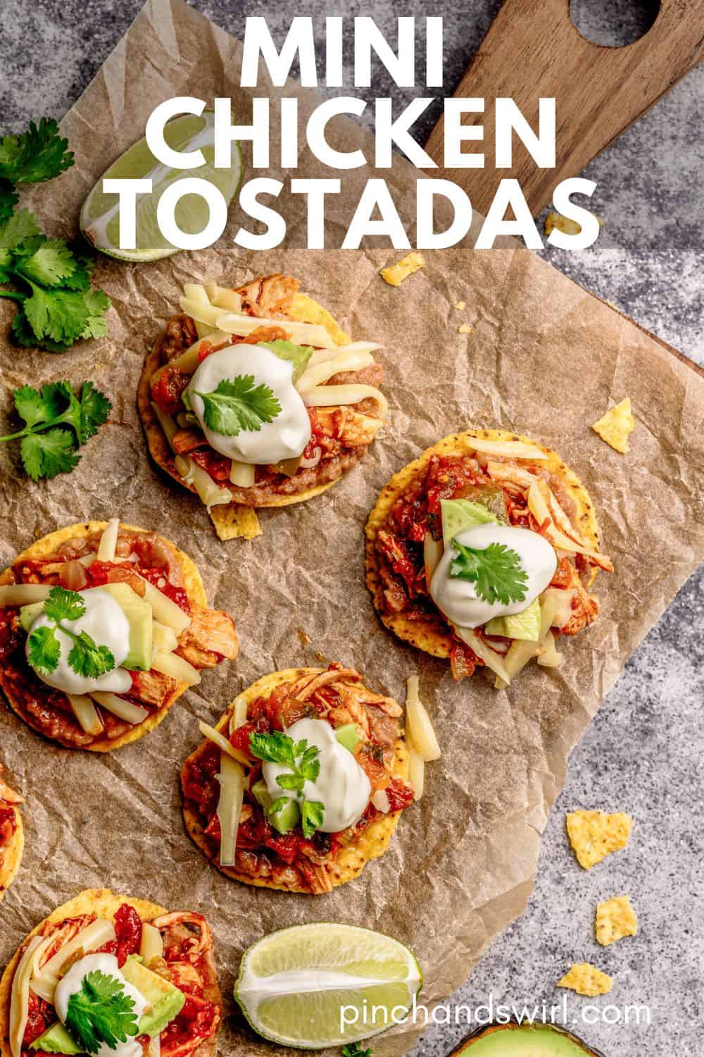 Mini Chicken Tostadas - Pinch and Swirl