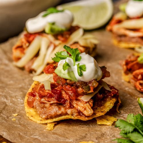 Mini Chicken Tostadas - Pinch and Swirl