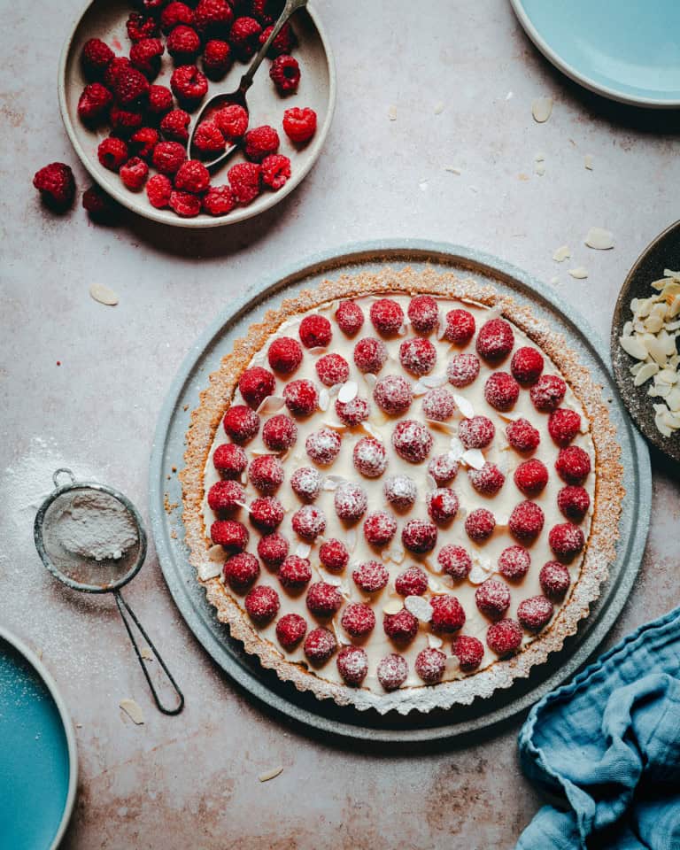 Raspberry Tart (Easy + Elegant No-Bake Filling) - Pinch and Swirl