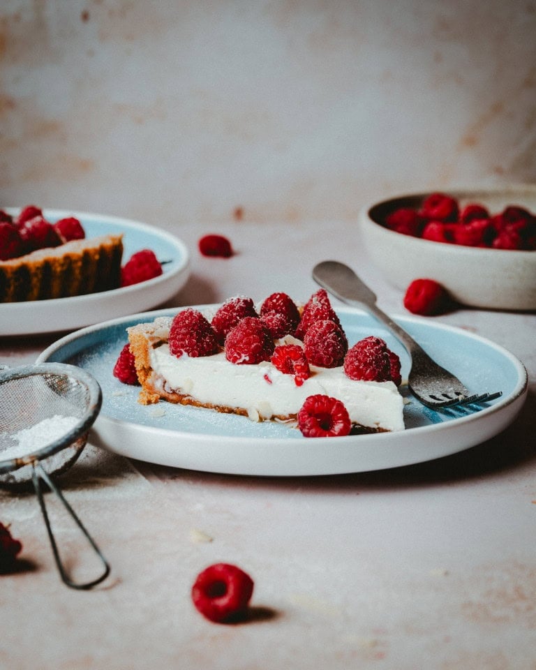 Raspberry Tart (Easy + Elegant No-Bake Filling) - Pinch and Swirl