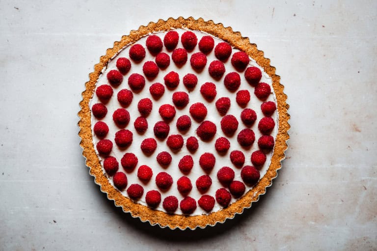 Raspberry Tart (Easy + Elegant No-Bake Filling) - Pinch and Swirl