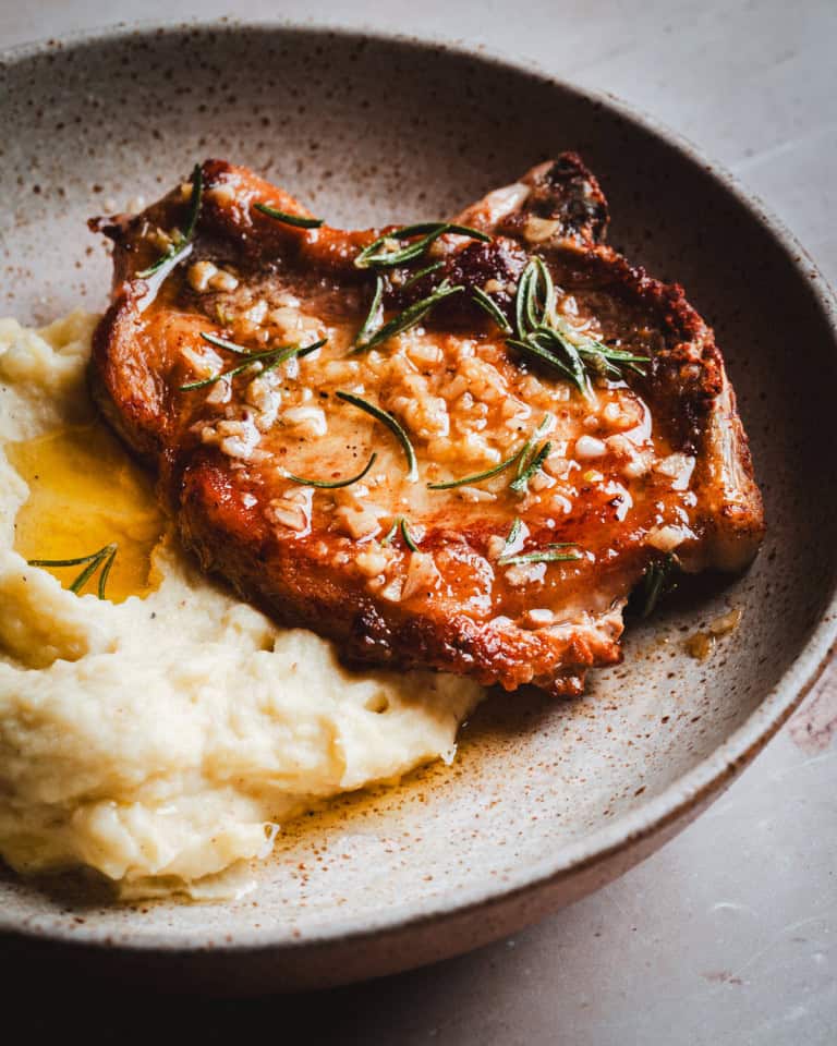 Garlic Butter Pork Chops - Pinch and Swirl