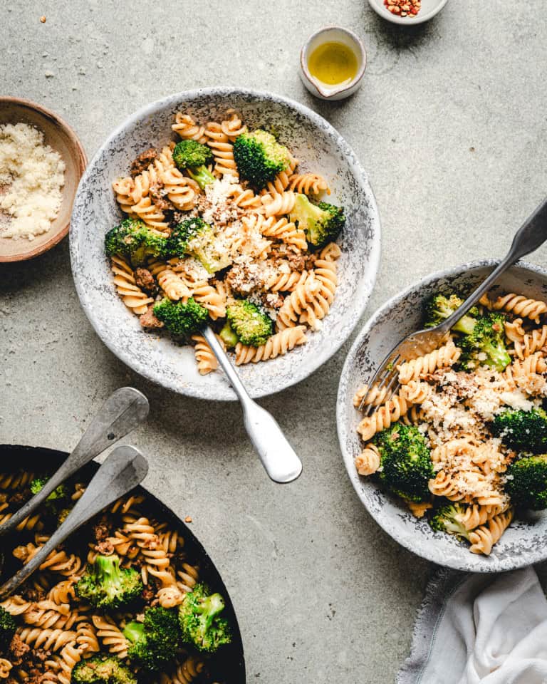 Sausage and Broccoli Pasta - Pinch and Swirl