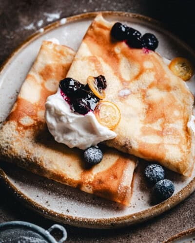 Easy Blueberry Crepes with Cream Filling - Pinch and Swirl