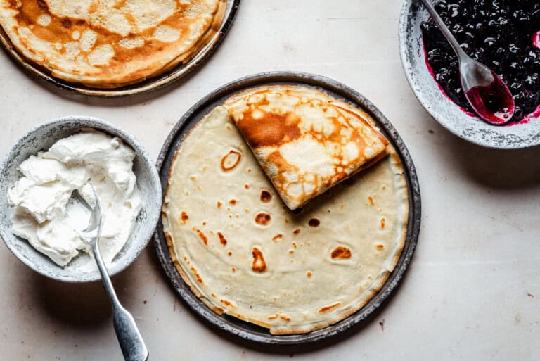 Easy Blueberry Crepes with Cream Filling - Pinch and Swirl