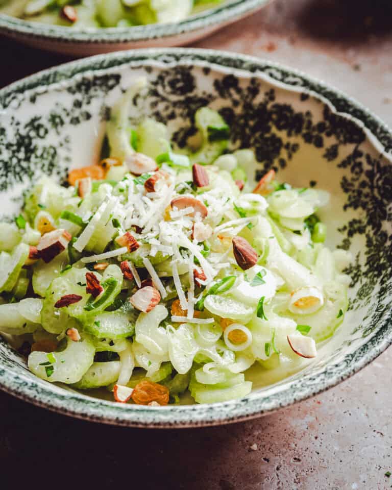 Celery Salad with Golden Raisins and Parmesan - Pinch and Swirl