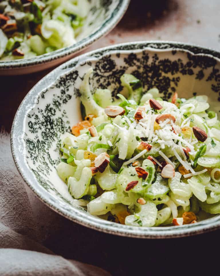 Celery Salad with Golden Raisins and Parmesan - Pinch and Swirl